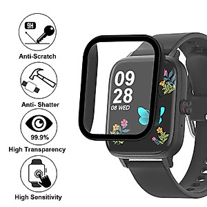 smaate Smart Watch Cases with Screen Protector Compatible with LUOBA I13 1.69”, TOZDTO BOFIDAR KAKTIN I13 1.7” Smartwatch, Hard PC Case with Tempered Glass Protector, Protecting Watch Body & Screen