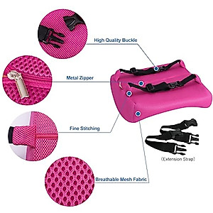 LOVEHOME Lumbar Support Pillow for Chair and Car, Back Support for Office Chair Memory Foam Cushion with Mesh Cover for Back Pain Relief - Pink
