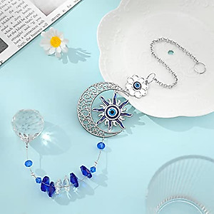 XINRUI Crystal Sun Catcher, Hanging Ornament Crystals Balls Prism Rainbow Maker for Home, Office, Garden Decoration, Window Decorations Decor(Moon)