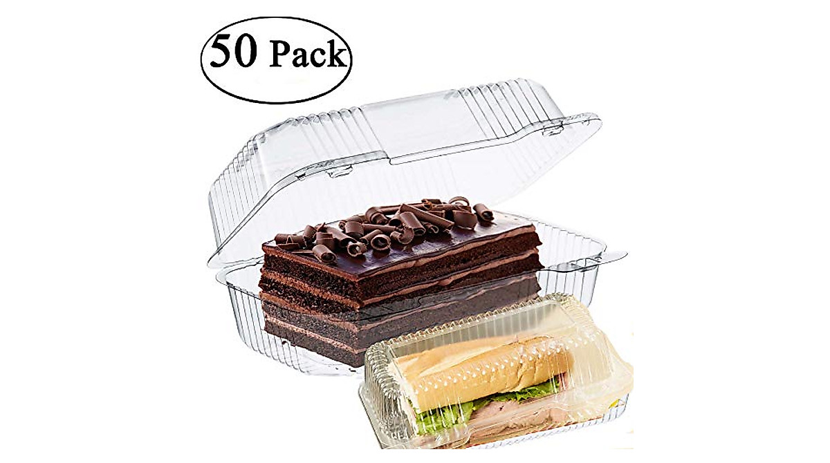Disposable Square Plastic Food Containers for Takeout & Storage