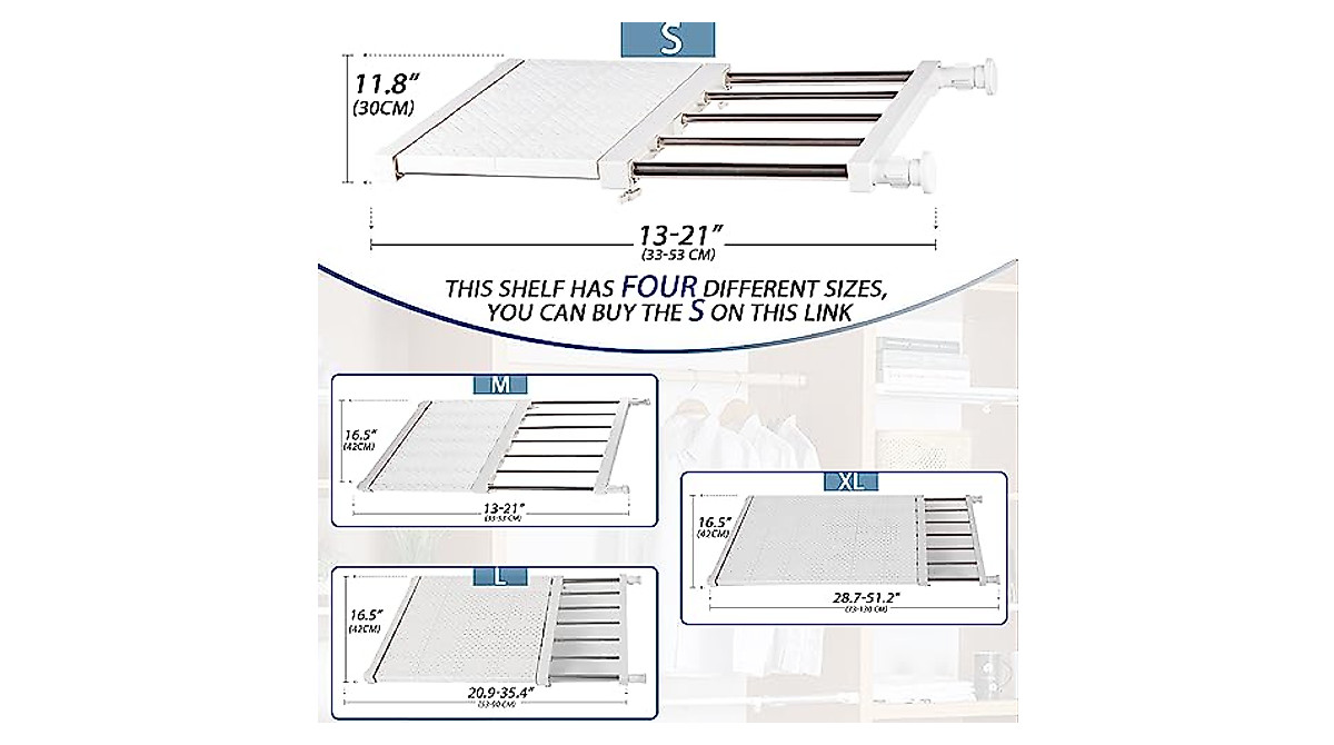 ChoiCARE Adjustable Closet Tension Shelf - Space Saver
