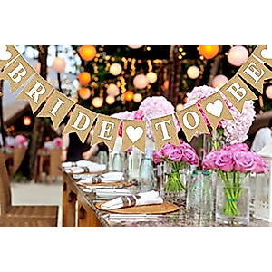 2pcs Bride to Be Banner, Gifts Banner, Rustic Burlap Garland for Bridal Shower, Bachelorette Party, Wedding Party Decorations