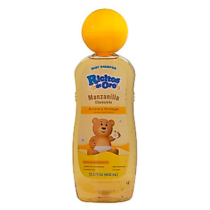 Ricitos de Oro, Baby Shampoo Cleansing and Lightening Baby Shampoo with Chamomile, Paraben Free, Hypoallergenic 2-Pack of 13.5 FL Oz Each, 2 Bottles