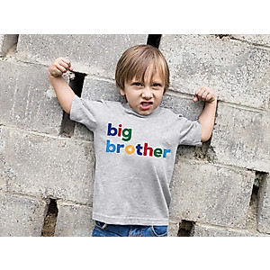 Big Brother Shirt Toddler Baby Boys Promoted to Big Brother Announcement T-Shirt Big Bro Short Sleeve Cotton Tee White Grey