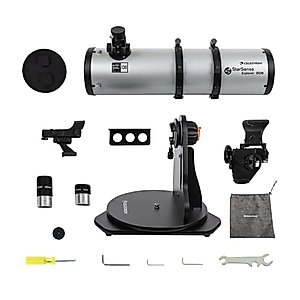 Celestron Starsense Explorer 130 mm Dobsonian Telescope - Smartphone App-Enabled Tabletop Scope for Adults, Beginners and Astronomy Enthusiasts Bundle with All-Metal Height-Adjustable Tripod (2 Items)