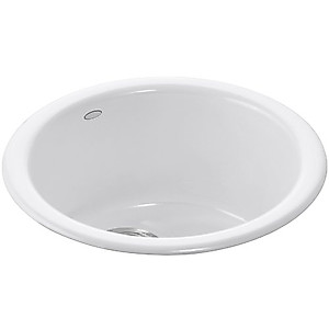KOHLER K-6565-0 Porto Fino Self-Rimming Undercounter Entertainment Sink, White
