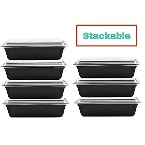 Meal Prep Containers 38oz Plastic Take Out Container with Lids, 1 Compartment, BPA Free, Leak-Proof, Stackable, Microwave Safe, Food Storage Containers for Lunch, Salad, Bento Box (50 Pack)