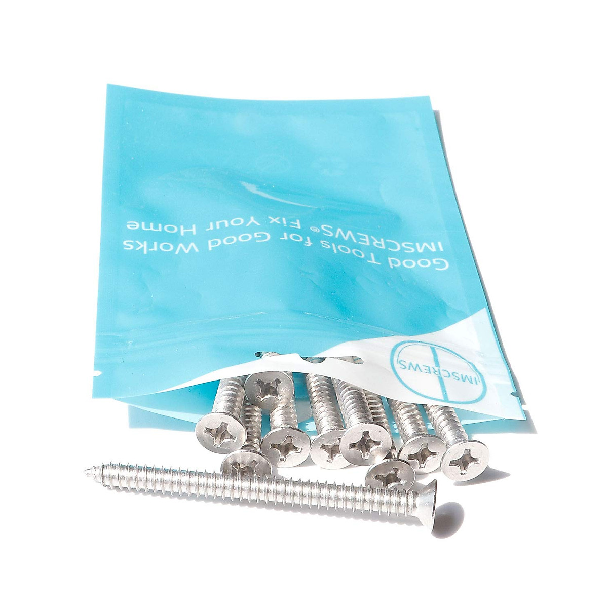 IMSCREWS Cabinet Screws #12 x 2-1/2" Flat Head Phillips Wood Screws 50pcs, Self Tapping 18/8 Stainless Steel Sheet Metal Screws for Indoor and Outdoor Wooden Working