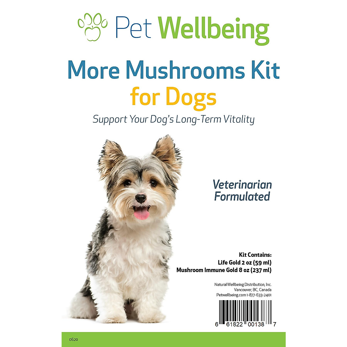 Pet Wellbeing More Mushrooms Kit for Dogs - Immune System Support and Antioxidant Protection - Vet-Formulated with Turkey Tail, Reishi, Maitake, Astragalus