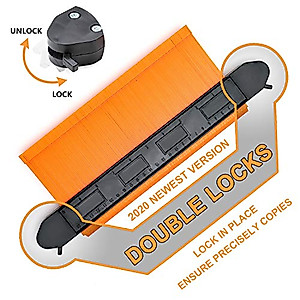Contour Gauge with Lock, 2pcs 5&10 inch Profile Gauge Smart Measure Ruler Contour Duplicator Carpenter Tool for Vinyl Cutter Plank Install - Instant Template Instrument for Measuring and Cutting Wood