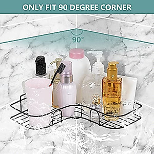 REFFU Corner Shower Caddy, 2 pack Adhesive Shower Organizer No Drilling, Rustproof Stainless-Steel Bathroom Shower Organizer Rack, Shower Storage for 90° Wall