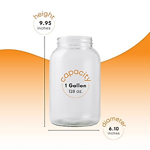 One gallon Wide Mouth Glass Jar with Lid-Set of 4