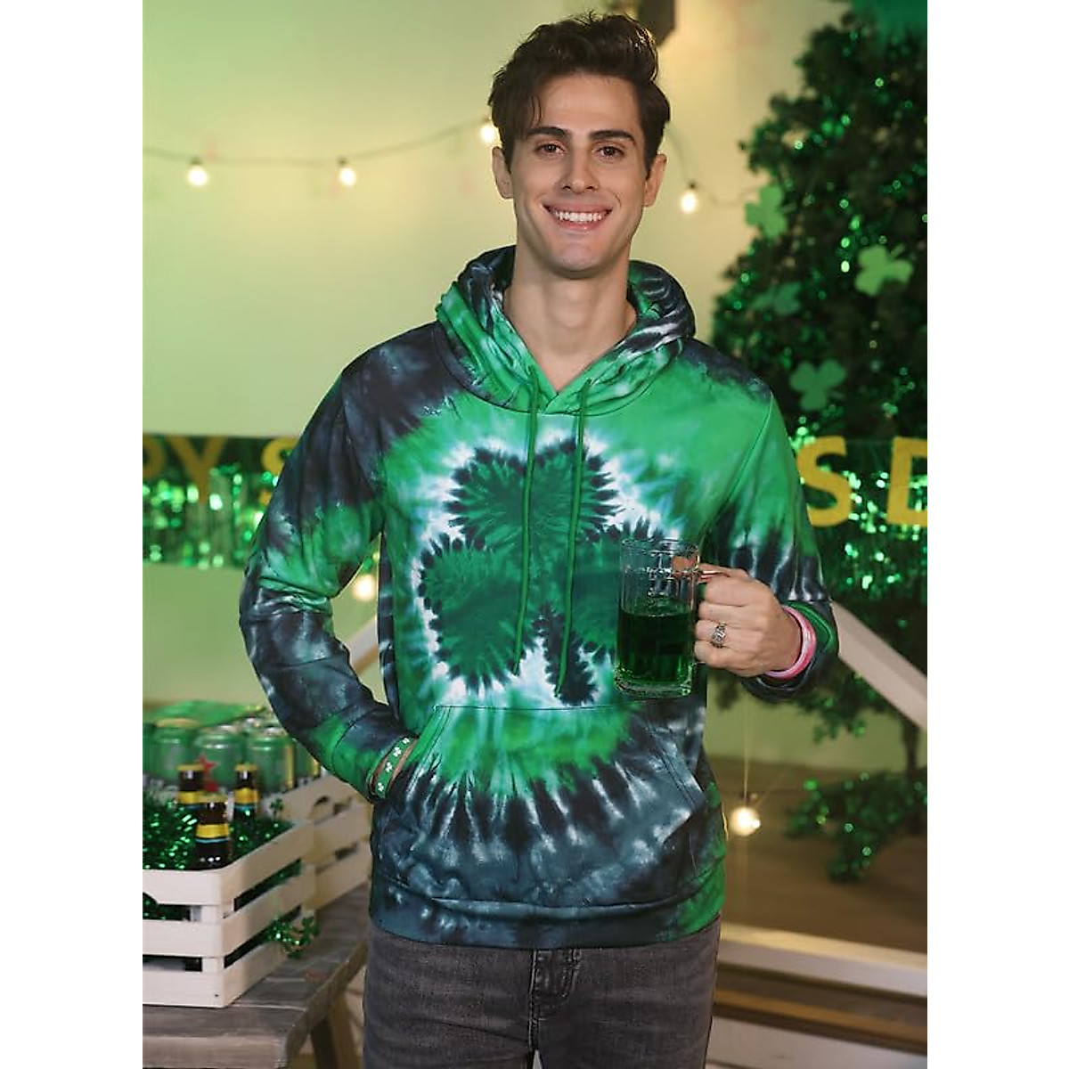 Arvilhill Irish St Patrick's Day Shamrock Funny Green Sweatshirt St Paddys Day Shirt XXL