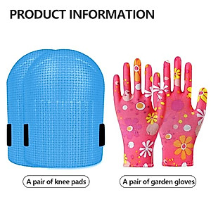 XINGJUHUI Gardening Knee Pads And Garden Gloves， Lightweight EVA Foam Kneeling Pads Suitable for Gardening, Housework, Flooring, And Basically Any Situation That Required To Be On Your Knees.