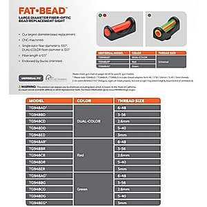 TRUGLO Fat Bead Dual-Color Fiber Optic Sight 2.6mm Green