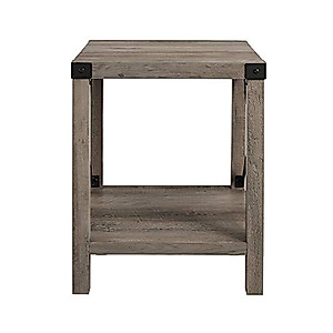 Walker Edison Sedalia Modern Farmhouse Metal X Side Table, 18 Inch, Grey Wash