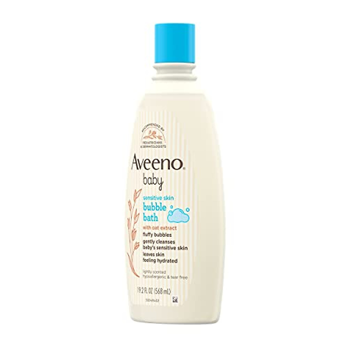 Aveeno Baby Sensitive Skin Bubble Bath with Oat Extract, Gently Cleanses and Leaves Skin Feeling Hydrated, Tear-Free Formula, Hypoallergenic, Paraben-, Phthalate-, Soap- & Dye-Free, 19.2 fl. Oz