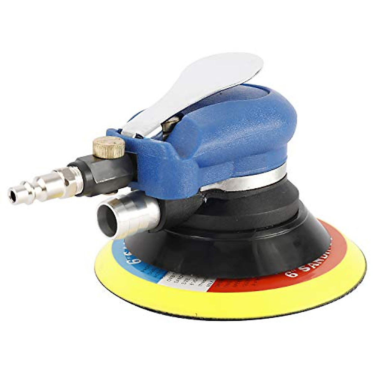 6" Air Random Orbital Sander with Dust Bag, 10000RPM Speed Pneumatic Palm Sander with 7 pcs 240# Sandpaper