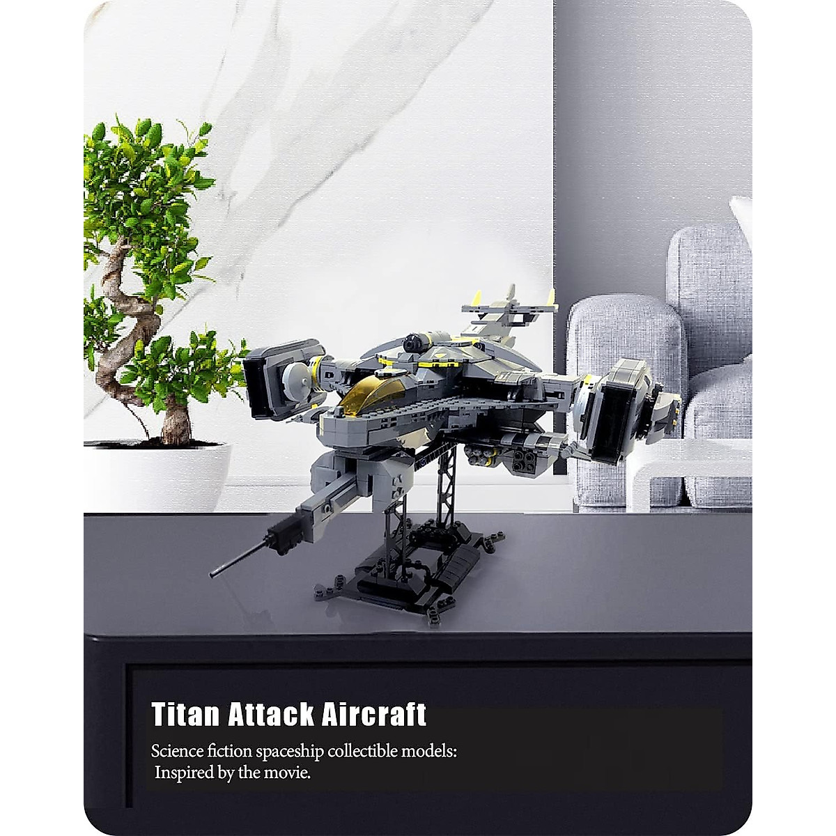 YBLOCK Space Wars Building UCS Set - Titan Attack Aircraft QJ5002 Building Toy. Boys and Girls Ages 6+, The Best Gift for SpaceWar of Star Series Enthusiasts (901 Pieces)