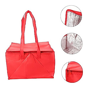 INOOMP Insulation Bags Zip Ties Outdoor Thermal Insulation Bag Insulated Bags for Shopping Insulated Grocery Bags Food Packing Bag Non-woven Fabric Zipper Insulated Delivery Pouch