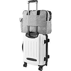 Skip Hop Diaper Bag: Iconic Duo Weekender, Extra Large Capacity with Changing Pad & Stroller Attachment, Grey Melange