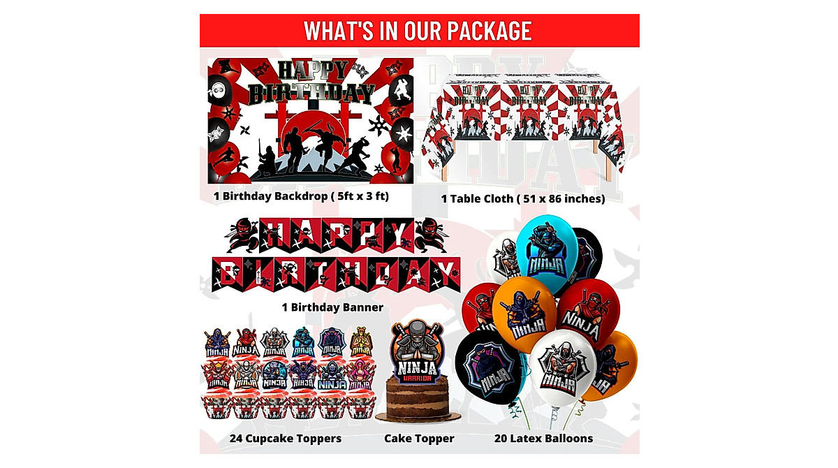 Nelton Ninja Party Supplies - Perfect for Birthdays