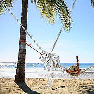 LQRI Tropical Beach Jewelry CZ Palm Tree Pendant Necklace Hawaii Bridal Beach Wedding Jewelry Bridesmaid Gifts (necklace)
