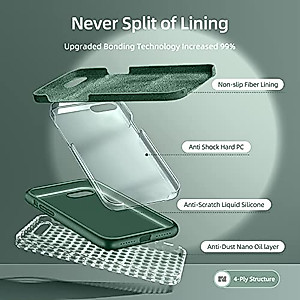 Dssairo [3 in 1 for iPhone SE case 2022/3rd/2020/2nd gen, iPhone 7/8 case，with 2 Pack Screen Protector, Liquid Silicone Ultra Slim Shockproof Protective Phone Case [Microfiber Lining] (Alpine Green)