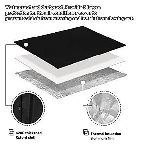Window Air Conditioner Insulation Cover for Outside,3 Layers Dust-Proof Window Ac Unit Covers Outdoor Winter Insulated Protection Cover, 21 "L x 15 "H x 16" D
