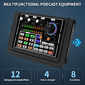 Hayner-Seek Audio Interface Podcast Equipment Bundle for 2, Podcast Kit Audio Interface with Sound DJ Mixer for Live Streaming/Recording/Gaming, Phone/PC/Laptop