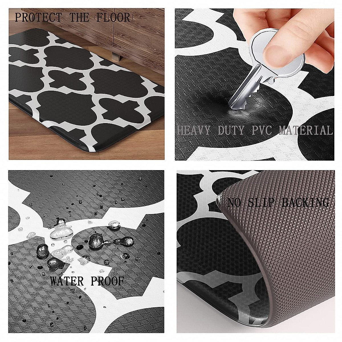 Kitchen mat,Cushioned Anti Fatigue Indoor Mat Kitchen Floor mat Rug Non Slip Waterproof Easy to Clean Ergonomic Comfort for Kitchen Floor Home Sink Laundry