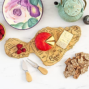 Totally Bamboo Destination Maui Serving and Cutting Board, Includes Hang Tie for Wall Display