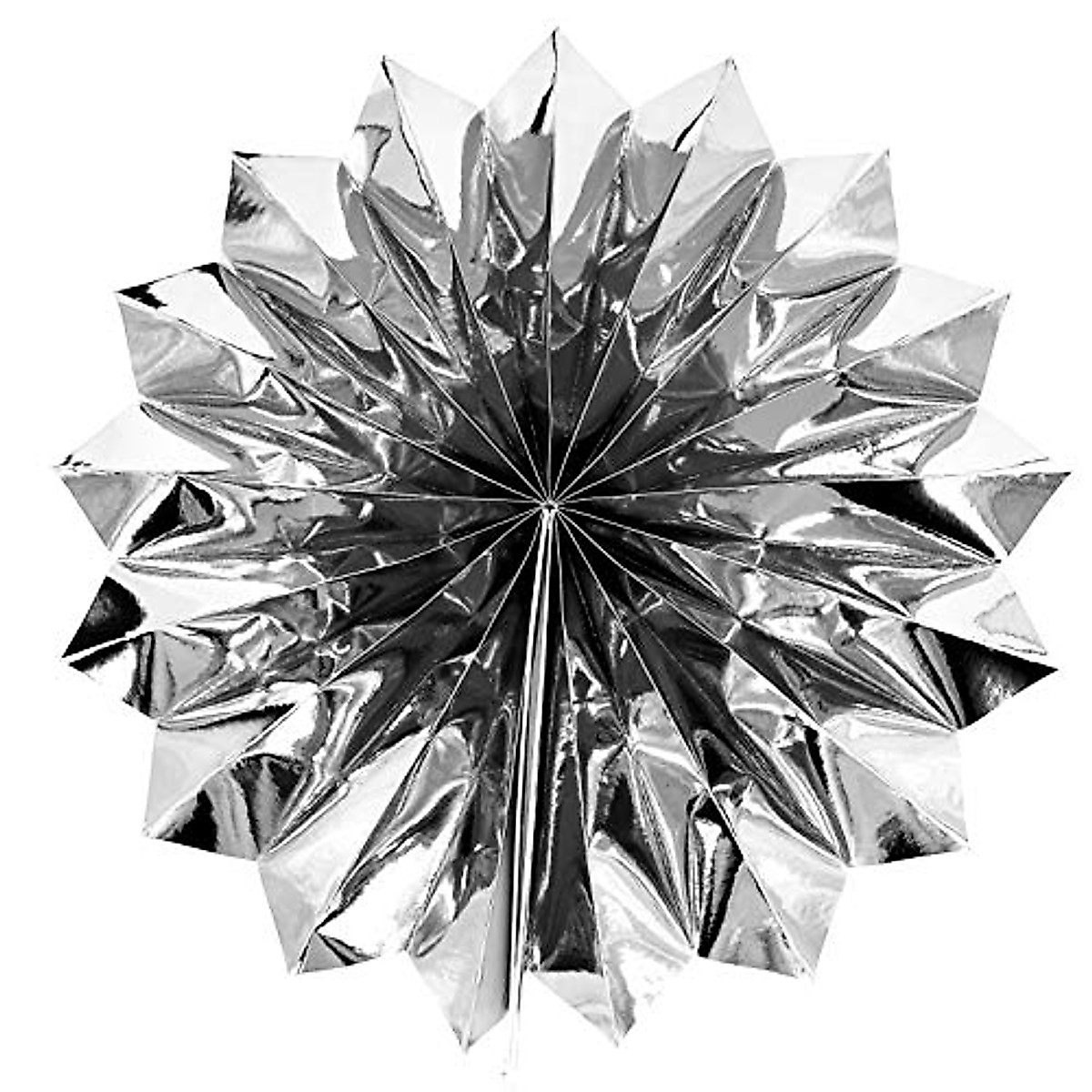 AKIO CRAFT Silver Wedding Party Hanging Paper Fans Decorations Bachelorette Bridal Shower Party Ceiling Hangings Baby Shower Birthday Nursery Party Decorations, 8pc