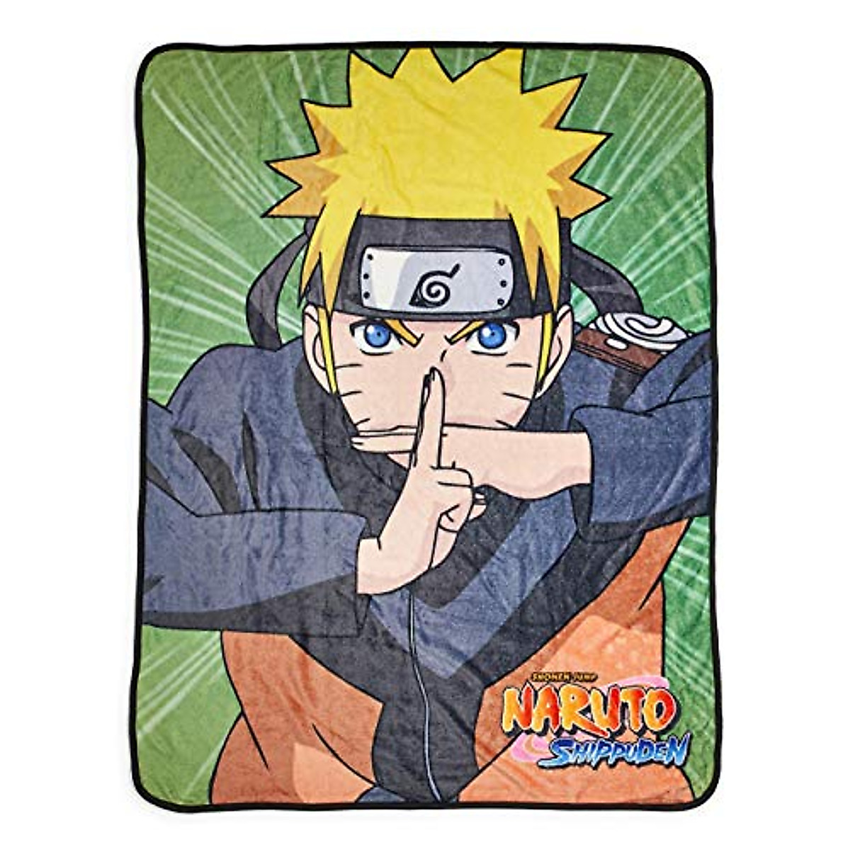 JUST FUNKY Naruto Shippuden Naruto Uzumaki Character Fleece Throw Blanket | Features Naruto Performing A Jutsu Attack | 60 x 45 Inches