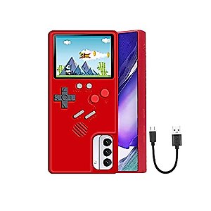 Handheld Game Console Case for Samsung S21 Plus, Game Phone Case for Galaxy S21 Plus with 36 Built-in Games and Color Display Red