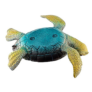 Corner Merchant Sea Turtle Statue Garden Decor, Tabletop Wall Hanging Sea Turtle Sculpture Measures 16 in x 15 in