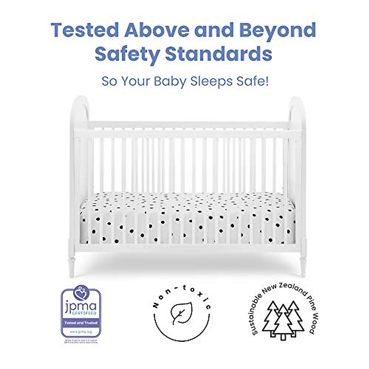 Delta Children Madeline 4-in-1 Convertible Crib - Woven Cane Mesh Panels, Includes Conversion Rails, Greenguard Gold Certified, Bianca White