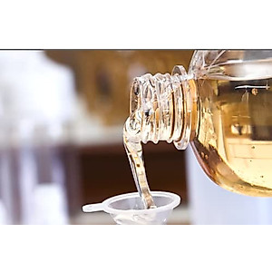 JUVITUS 1 oz Frosted Clear Glass Boston Round Bottle with White Dropper (24 pack) + Funnel