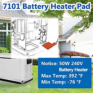 RDIYIN 7101 Battery Heater Pad Replacement for Generac ,Compatible with 9kW - 22kW Air Cooled Standby Generators , Orange
