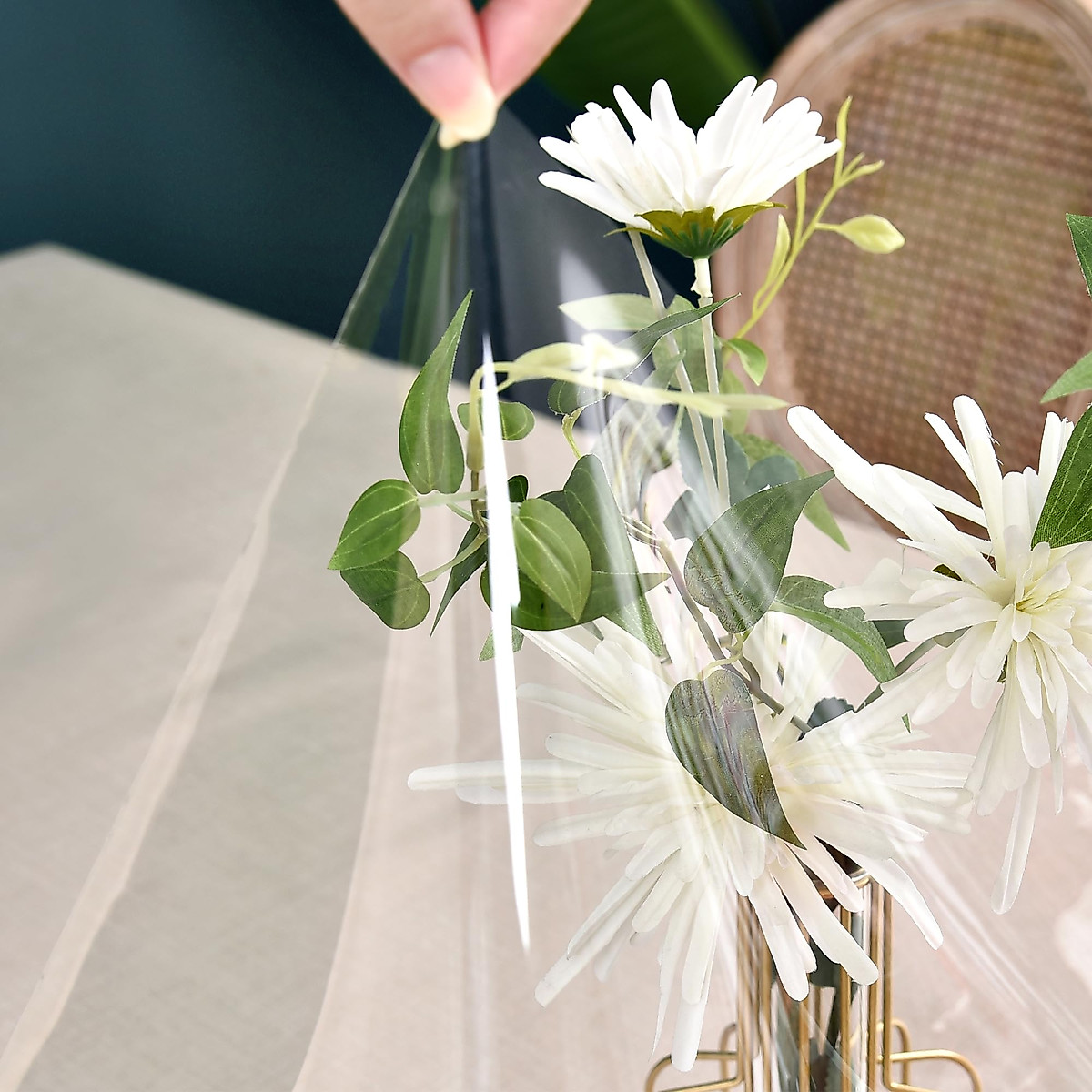 Nasitos 2 Pack Clear Plastic Table Cloth Protector 54x78 Inch-100% Waterproof Clear Table Cover for Rectangle Table, PVC Oil Proof Vinyl Wipeable Tablecloth for Dining, Parties, Outdoor & Indoor Uses