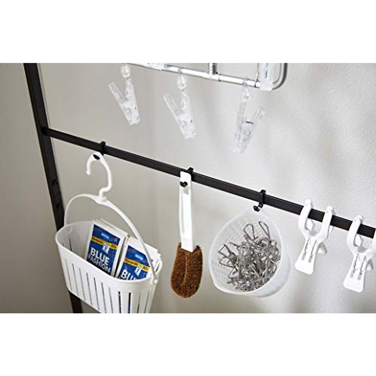 Yamazaki Home Tower Rolling Supplies Rack closet storage and organization systems, One Size, Black