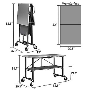 COSCO 66771DKG1E Smart Stainless Steel Folding Workbench, Dark Gray