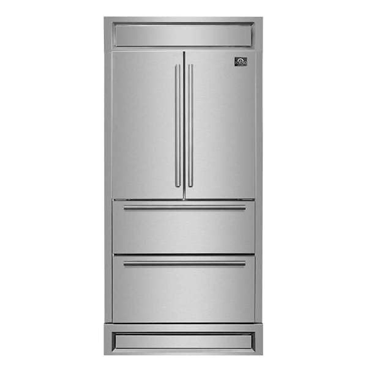 Forno Moena Energy Star Refrigerator and Freezer 19.2 Cu.Ft French Door Stainless Steel Freestanding Fridge with Ice Maker (Moena 40-Inch with Modern Grill)