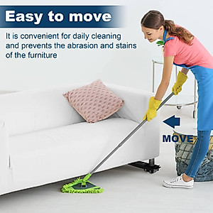 Lemtrflo Heavy Duty Extendable Appliance Rollers Mobile Washing Machine Base,Furniture Dolly Mobile Roller,Fridge Stand Moving Cart Appliance Wheels for Washing Machines,Dryers, Refrigerators (White)