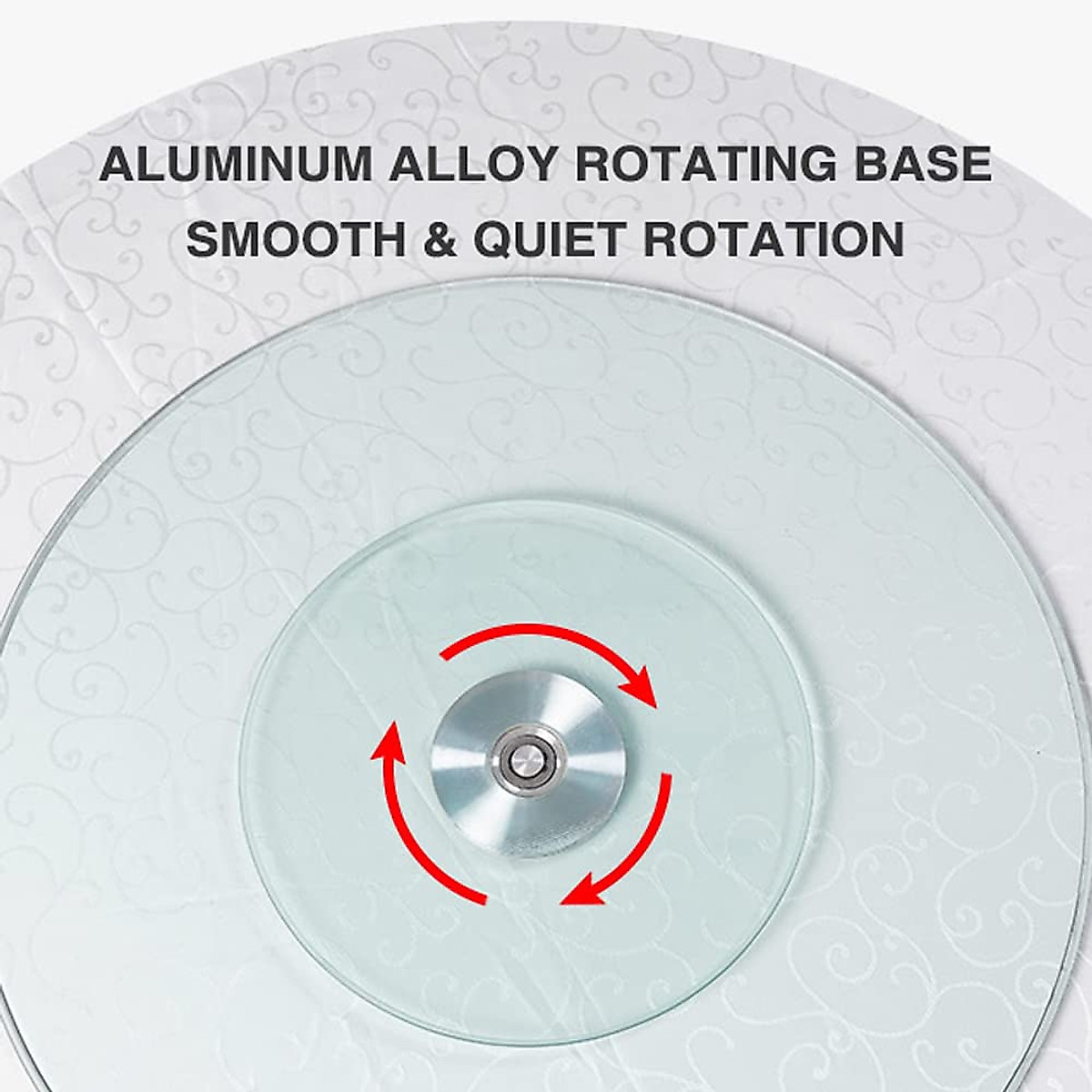 30" Glass Lazy Susan Turntable Dining Table Centerpiece Large Tabletop Rotating Tray Clear Serving Plate Round