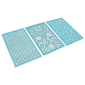 Silk Screen Stencils, Exercise Hands on Skills Polyester Develop Imagination Polymer Clay Silkscreen Print Kit Reusable for Jewelry Clay Earrings Decoration (208, 210, 223)