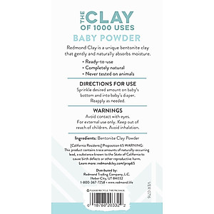Redmond Clay Baby Powder, 3 Ounce