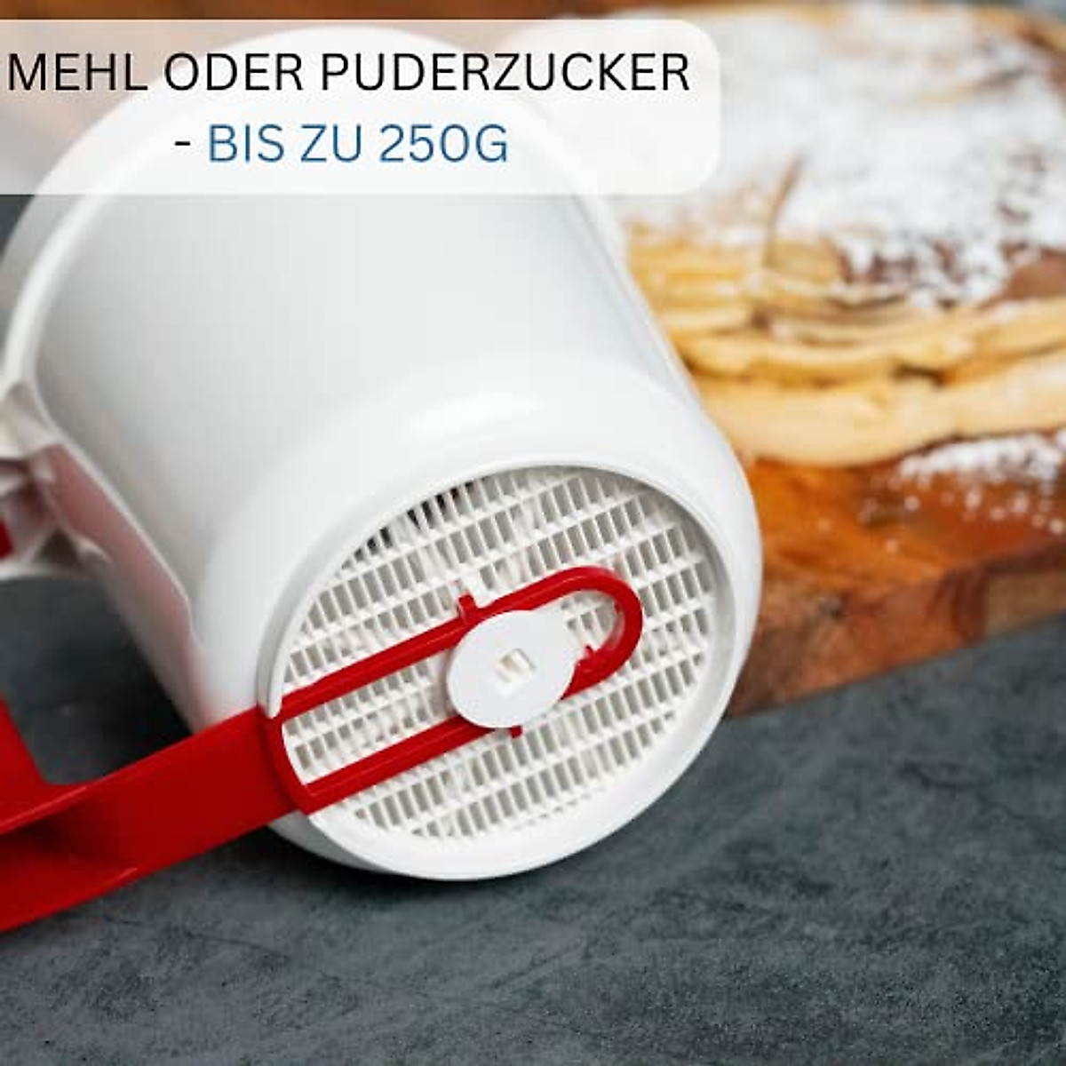 Westmark Flour- And Icing Sifter, 6" x 4" x 4", White/Red