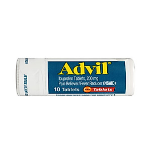 Advil Pain Reliever and Fever Reducer, Pain Relief Medicine with Ibuprofen 200mg for Headache, Backache, Menstrual Pain and Joint Pain Relief - 10 Coated Tablets