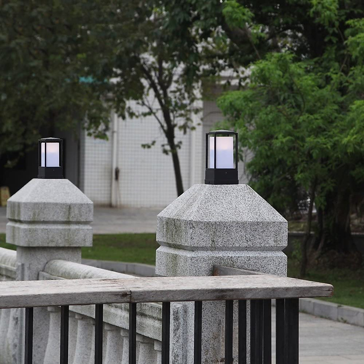 MODEBHD Waterproof Simple Modern Outdoor Table Lamp Floor Lamp Villa Garden Landscape Lantern Lawn Bollard Lamp E27 Decoration Illumination Street Post Light Column Lamps